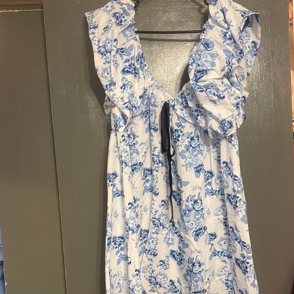 Amazon | Dresses | Amazon Blue Floral Mini Dress | Poshmark
